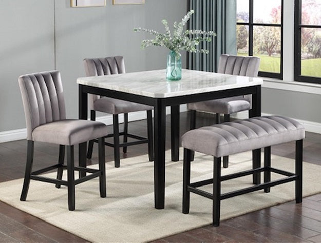 Pascal 5 Pcs Counter Height Dining Set With Bench