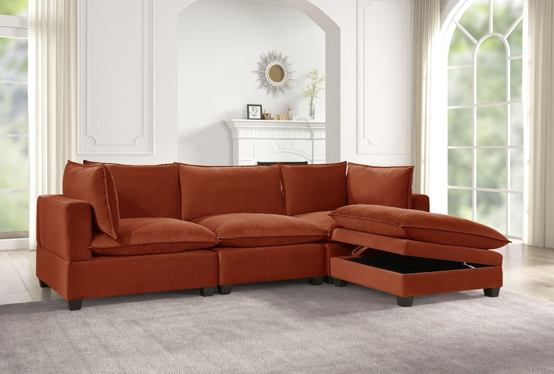 Rust sectional couch store