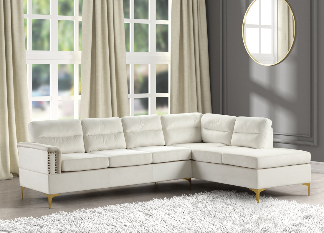 Beige velvet sectional store