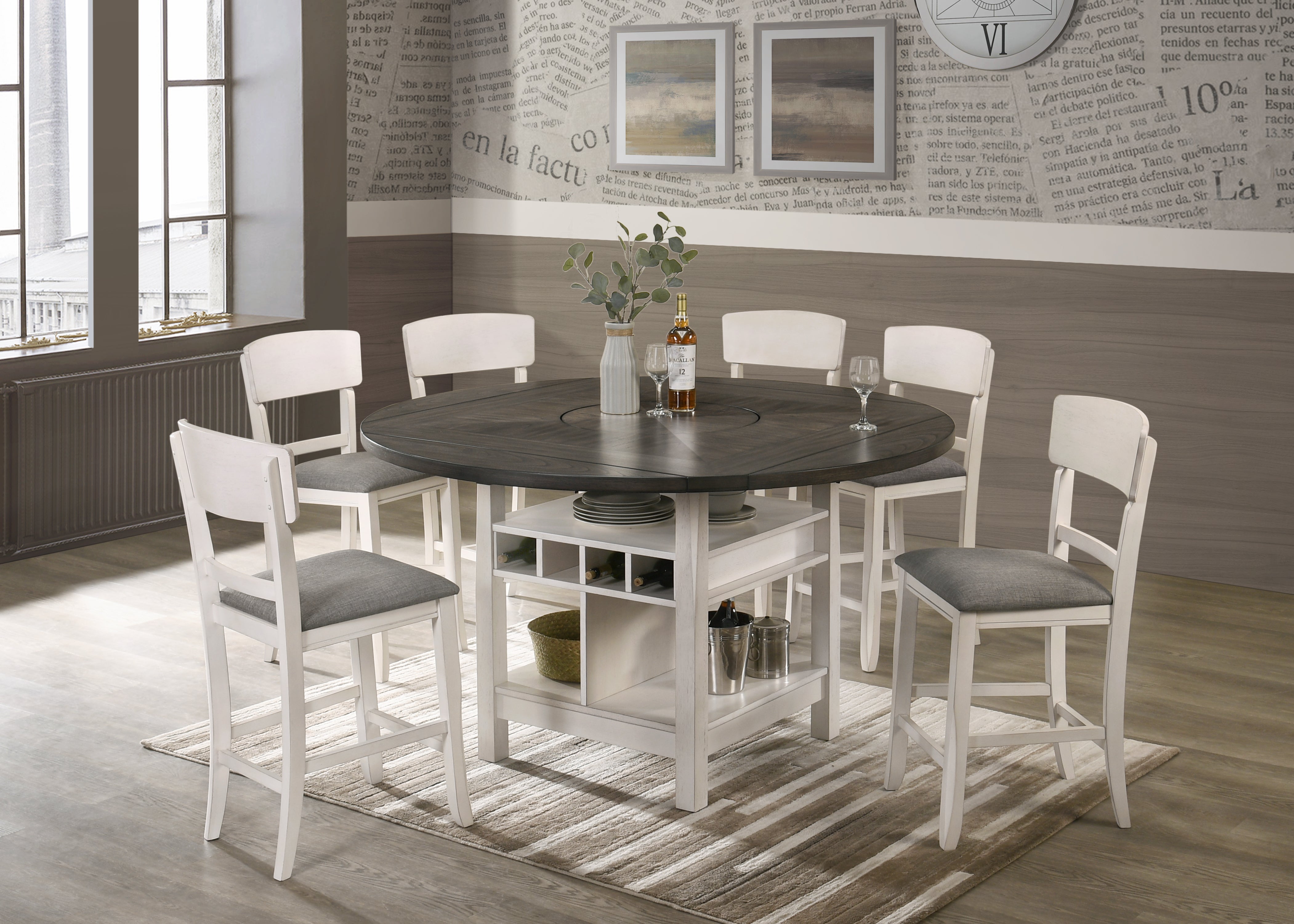 CONNER CHALK GREY 5PC DINING SET
